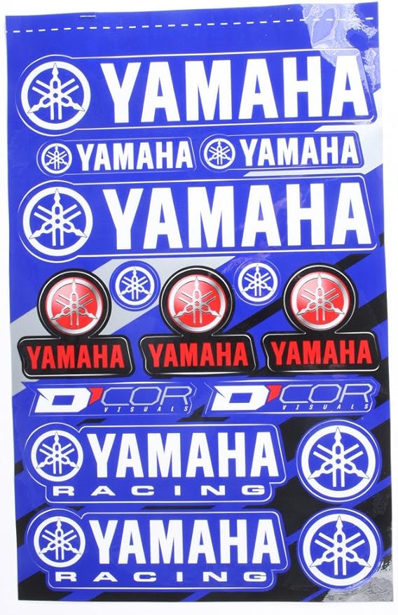 D'cor Visuals Yamaha Racing Sticker Decal Sheet - Dirt Bike Graphics ...