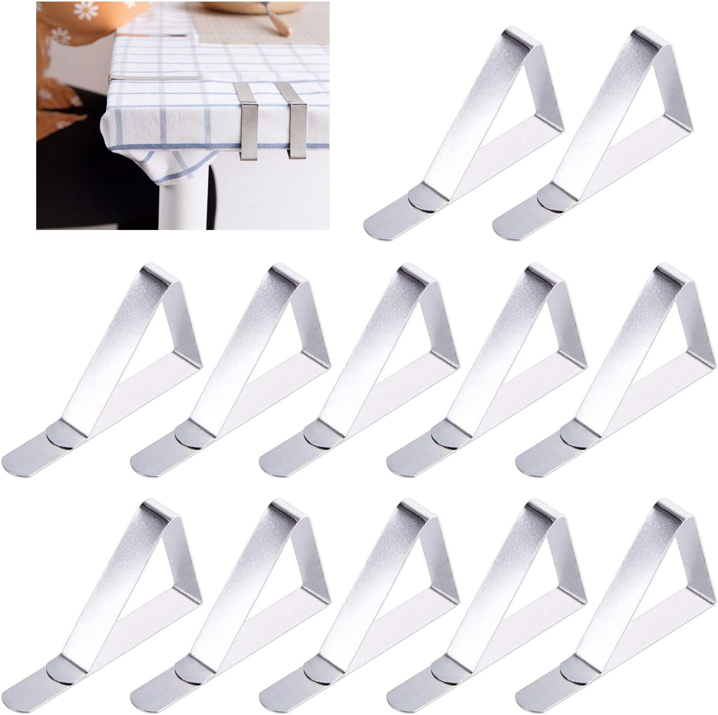 Amazon.com: WANGSHIQI Tablecloth Clips,12 Pack Stainless Steel Table ...