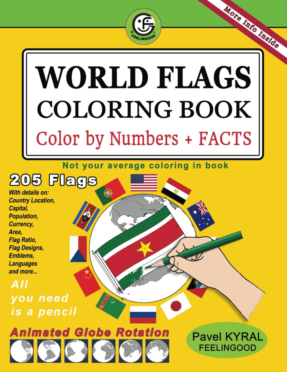 World Flags Coloring Book: Color by Numbers + Facts: KYRAL, Pavel ...
