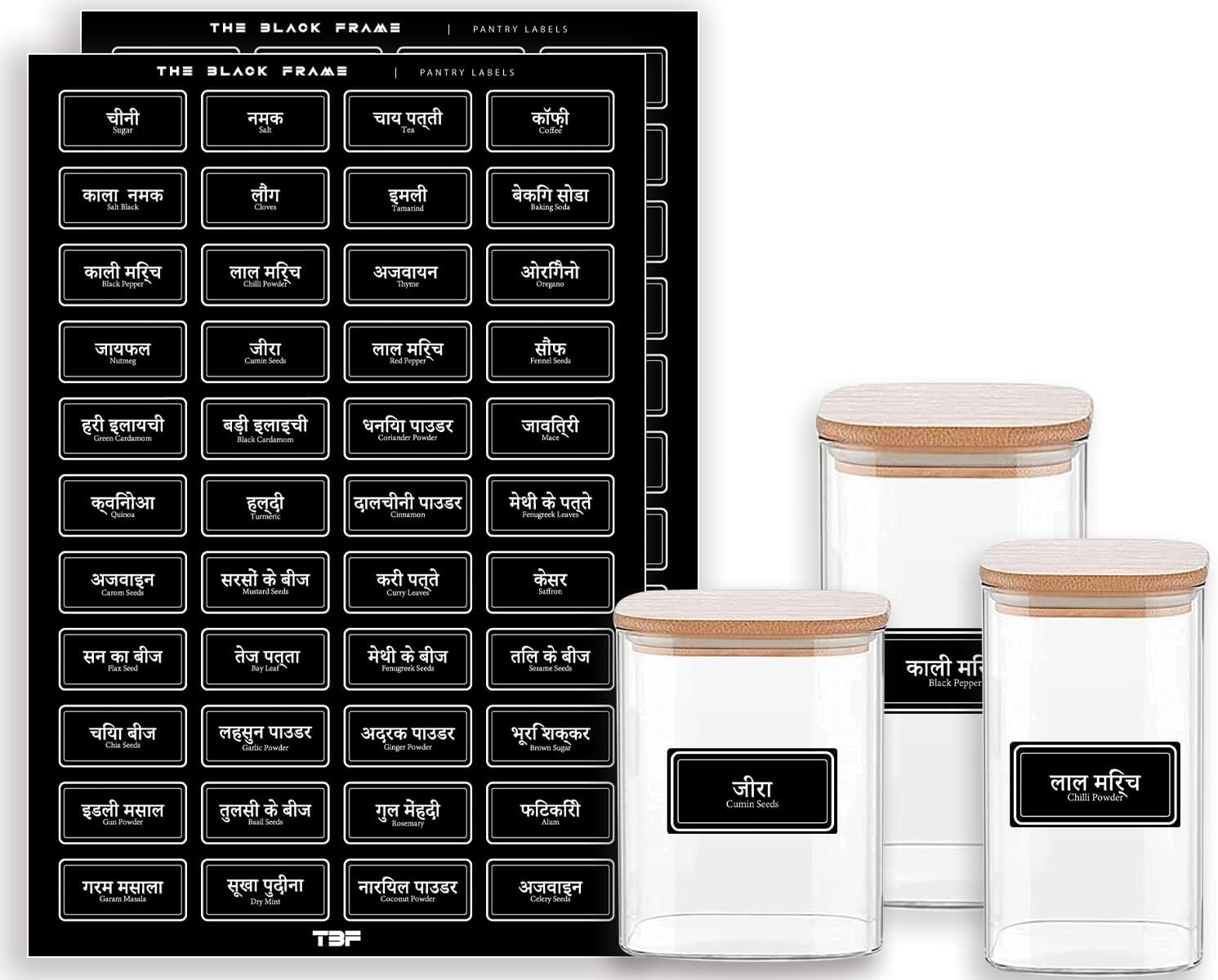 The Black Frame Waterproof Vinyl Pantry Labels to Organize ...