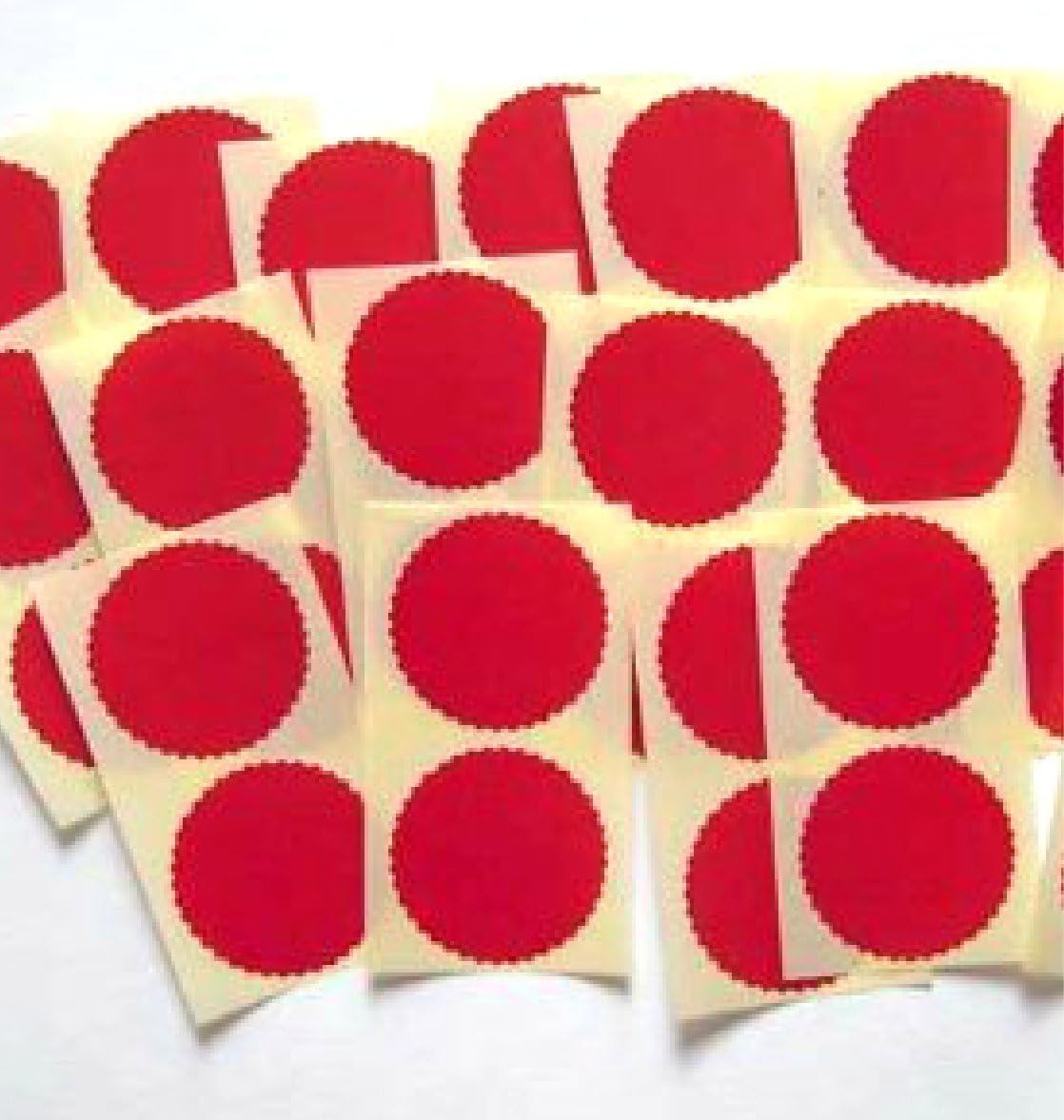 50mm Serrated Edge, Gloss Dark Red, Certificate Wafer Company Seal ...