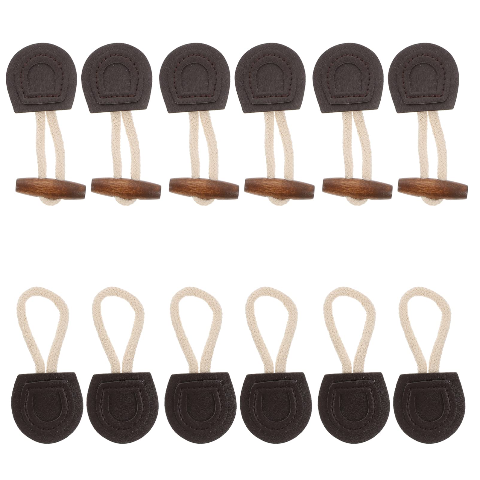 Vintage Leather And Wood Coat Buttons For Sewing 6 Pairs Vintage ...