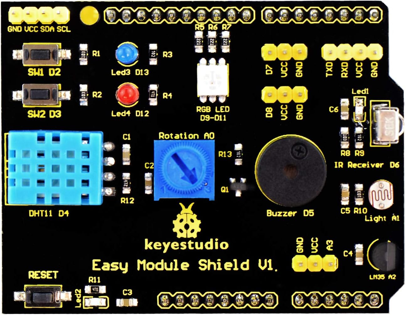 Amazon.com: KEYESTUDIO Roll Over Image to Zoom in Multi-Purpose Shield ...
