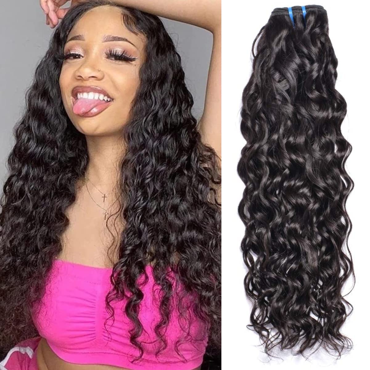 Water Wave Human Hair Bundles Brazilian Virgin Hair Curly Bundles ...