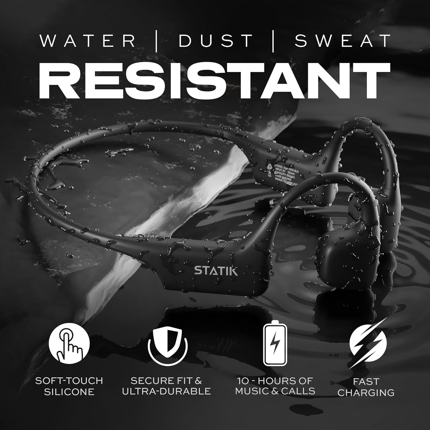 Statik Aktive – Auriculares de oreja abierta Bluetooth de conducción ...