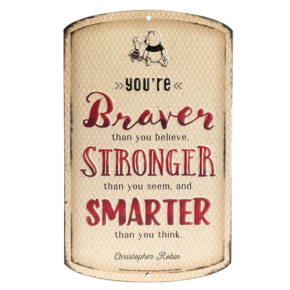 Amazon.com: Disney Winnie the Pooh Braver Stronger Smarter Embossed ...