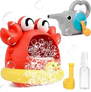 Amazon.com: Bath Toys Crab Bubble Machine with 2 Attachments for Lots ...
