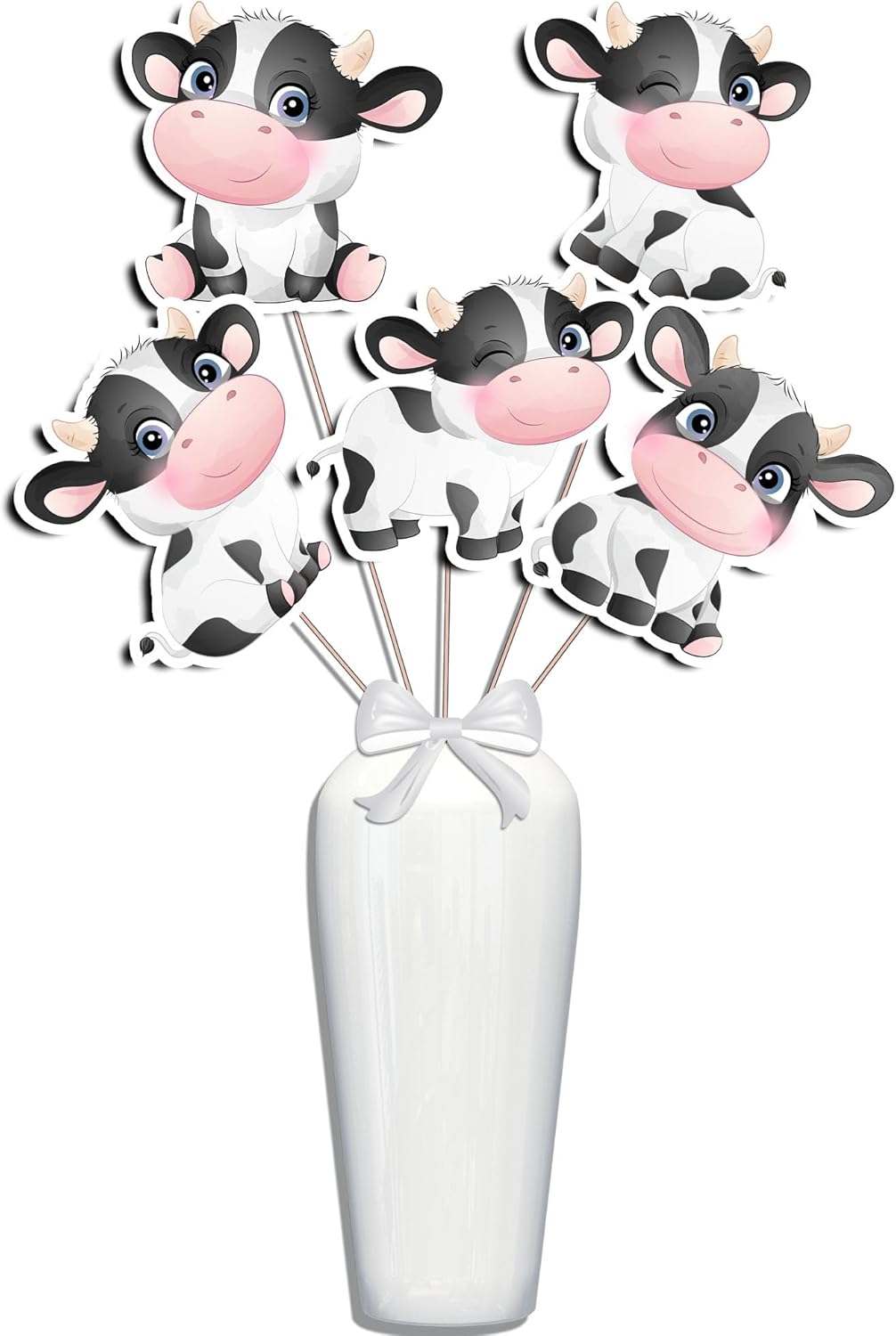 Amazon.com: Cow Table Centerpieces – 5 Pcs Farm Animal Birthday Party ...