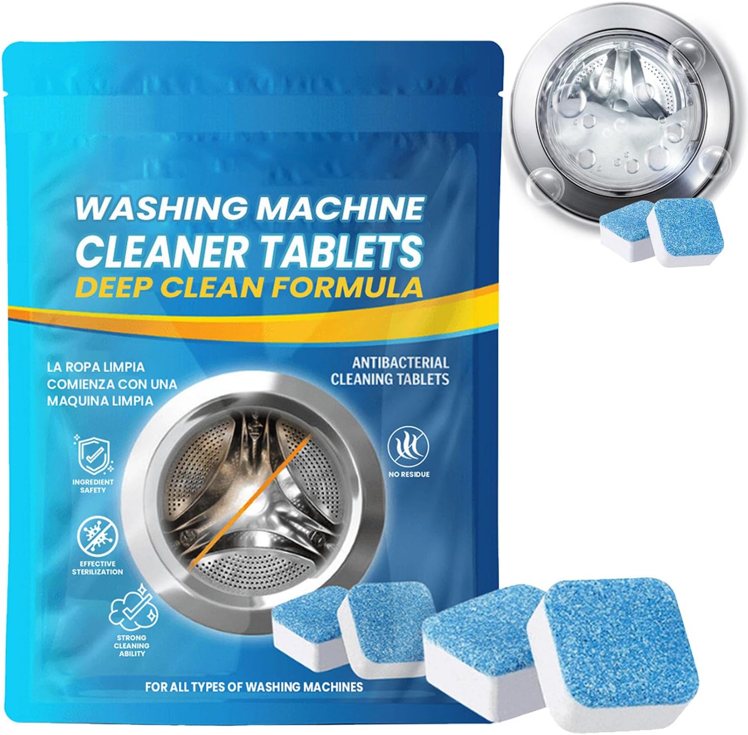 KOAHDE Laundry Machine Cleaner Tablets,Washing Machine Fresh Tablets ...