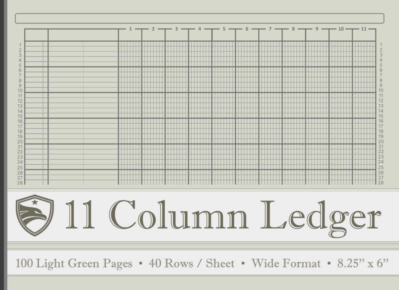 Amazon.com: 11 Column Ledger Book : Green Columnar Pad for Bookkeeping ...