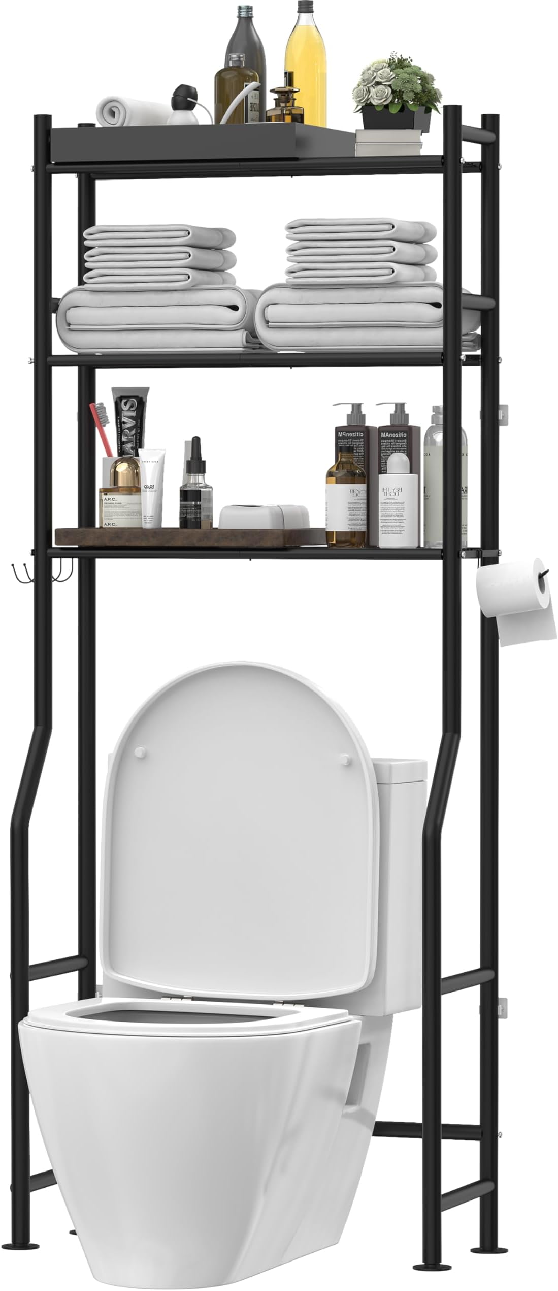 Amazon.com: Ekisemio 4-Tier Over The Toilet Rack, Shelf Bathroom ...
