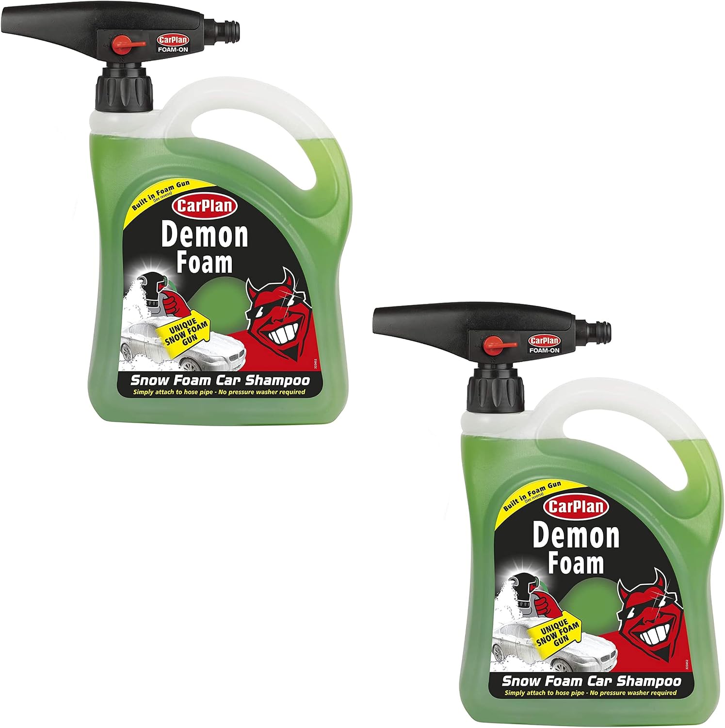 CarPlan Demon Snow Foam Shampoo with Gun, 2 Litre (Pack of 2) : Amazon ...