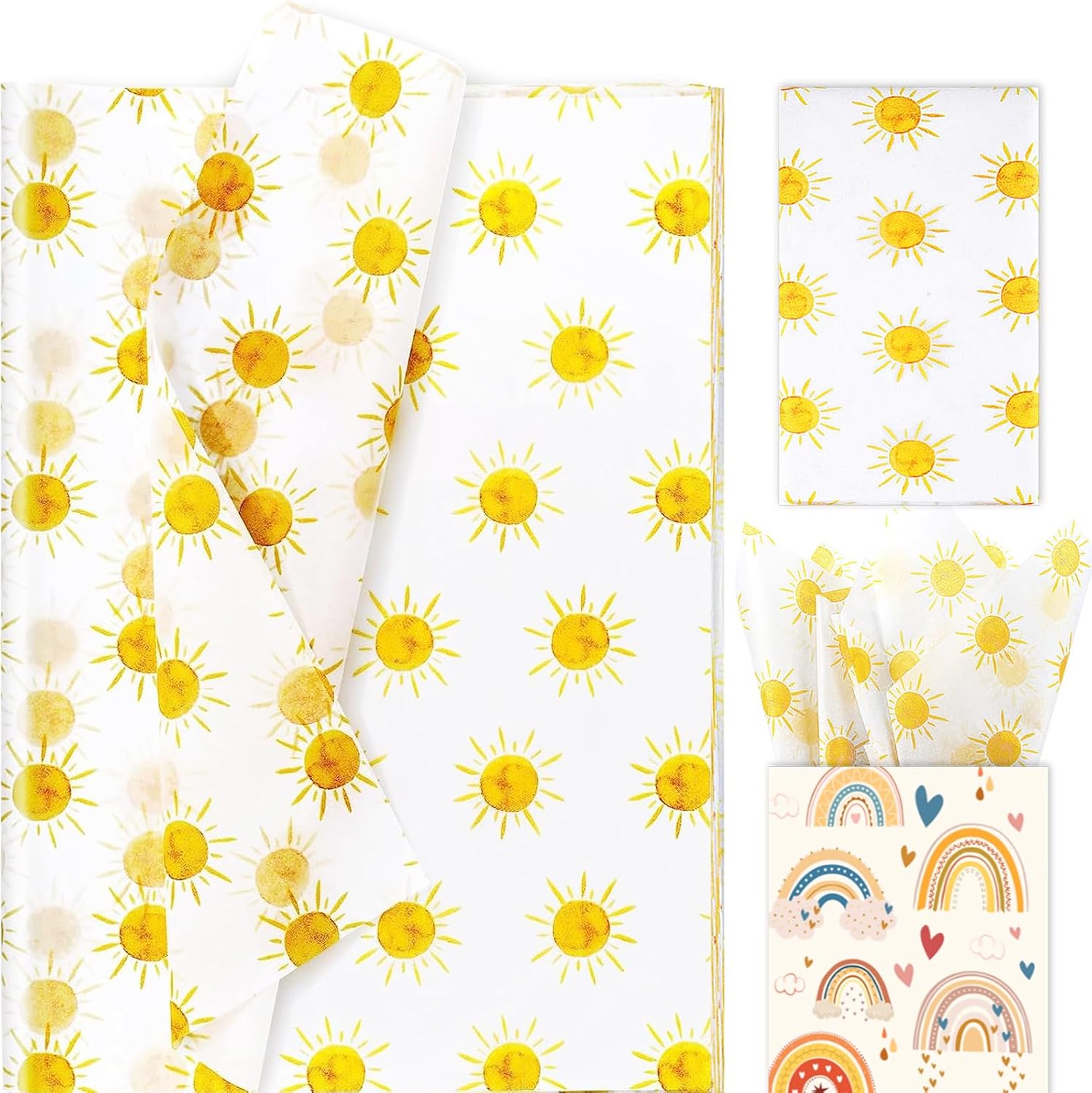 Amazon.com: 100 Sheets 20 * 14 Inches Boho Sun Tissue Paper for Gift ...