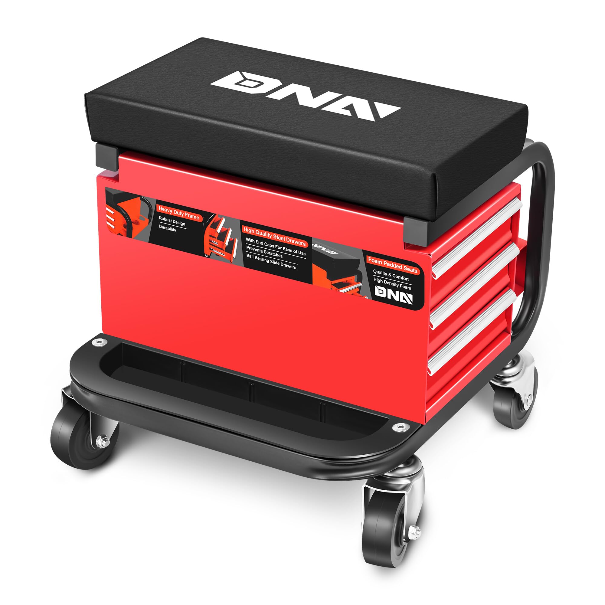 Snapklik.com : DNA Motoring 3-Drawer Rolling Mechanic Seat Garage Shop ...