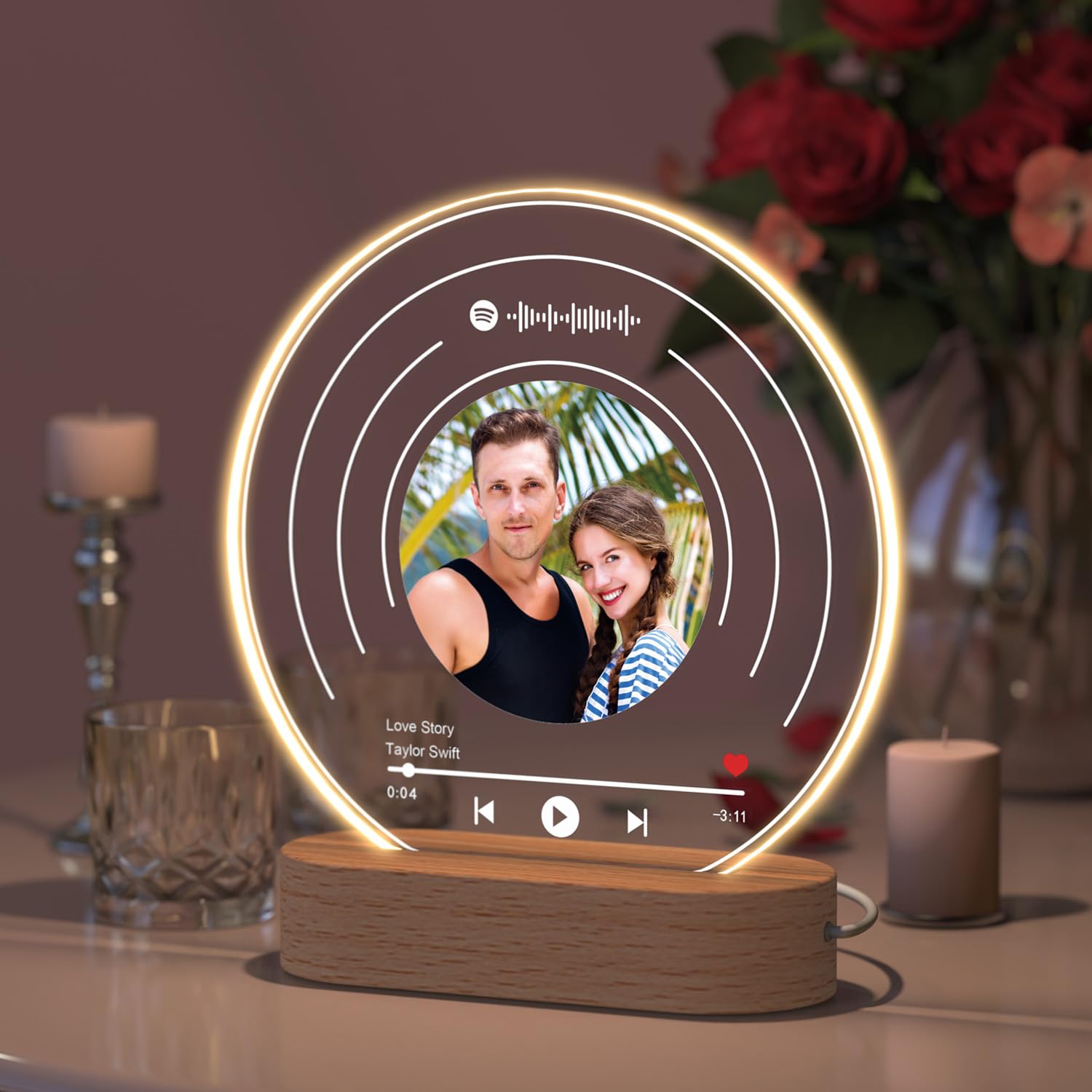 Rainsar Personalised Vinyl Record with Photo, Custom Spotify Song ...