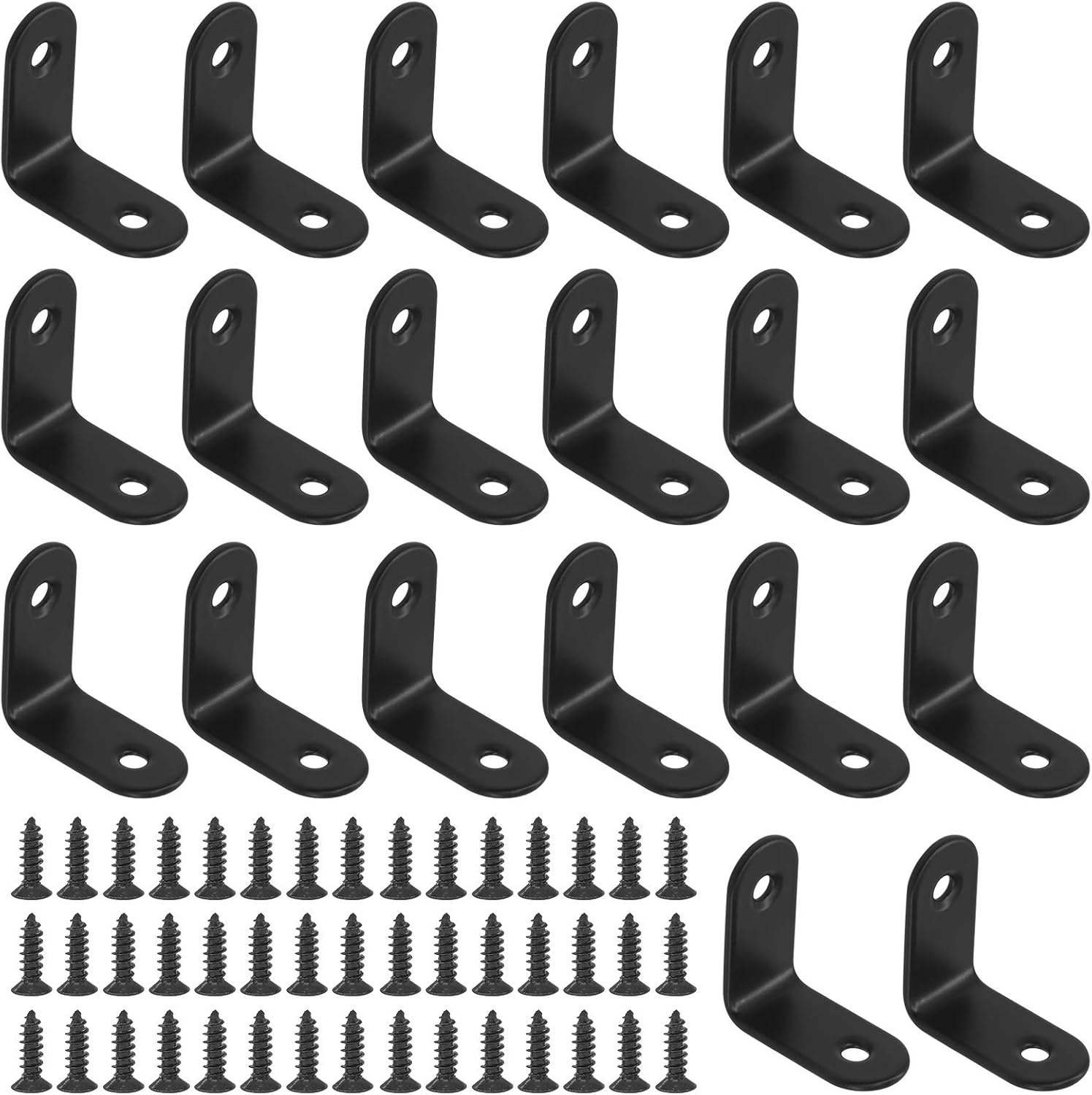 Amazon.com: Glarks 20 Set 30mm Black L Bracket Right Angle Corner Brace ...