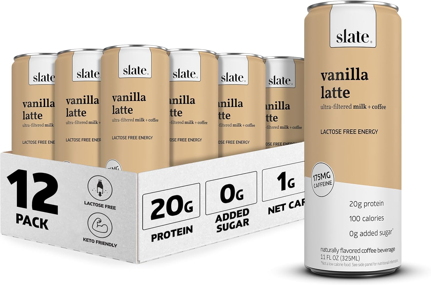 Amazon.com: Slate Milk - High Protein Shake, Vanilla Latte, 20g Protein ...