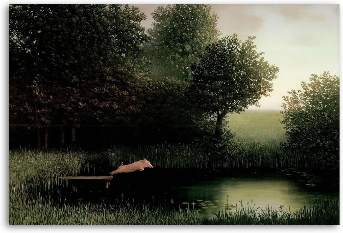 EWM Diving Pig by Michael Sowa Poster Decorative Painting Canvas Wall ...