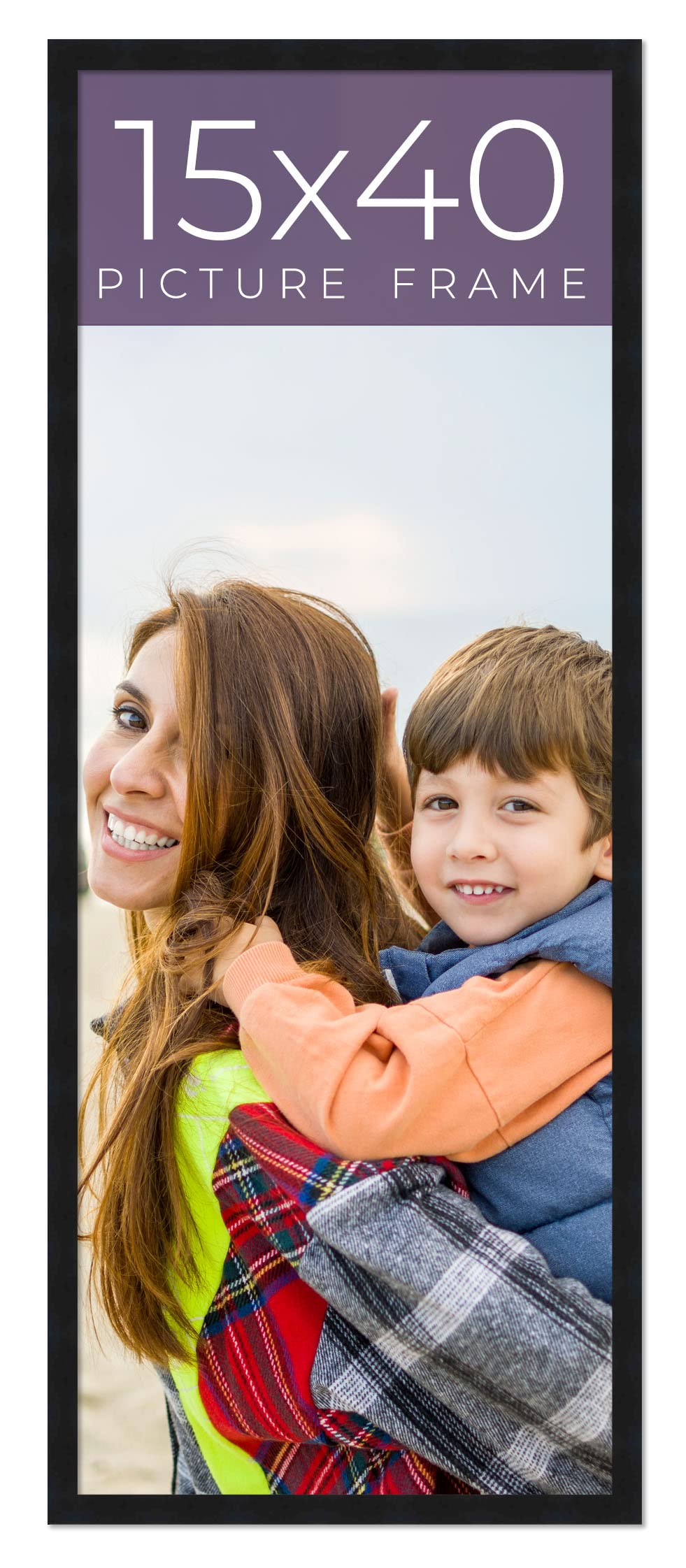 Amazon.com - 15x40 Frame Black Real Wood Picture Frame Width 0.75 ...