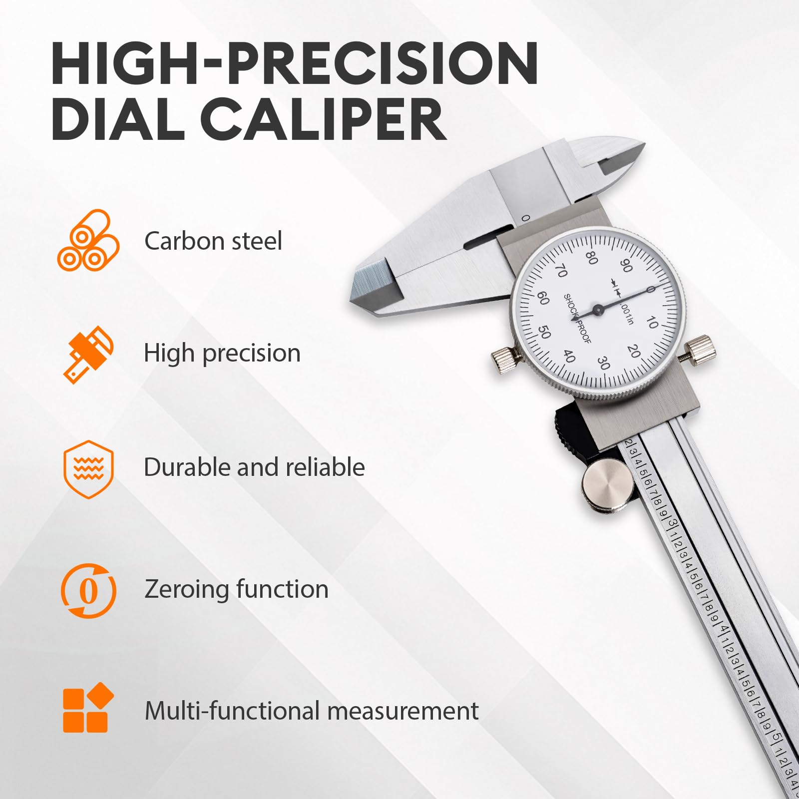 Snapklik.com : Dial Caliper, Hardened Carbon Steel Calipers 6