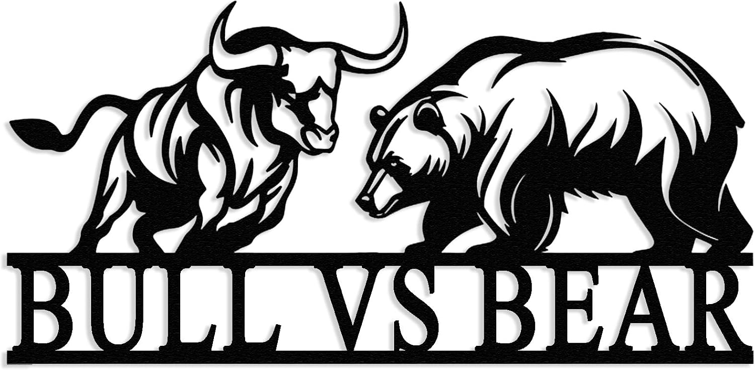 Amazon.com: Custom Bull and Bear Metal Wall Sign, Stock Market Theme ...