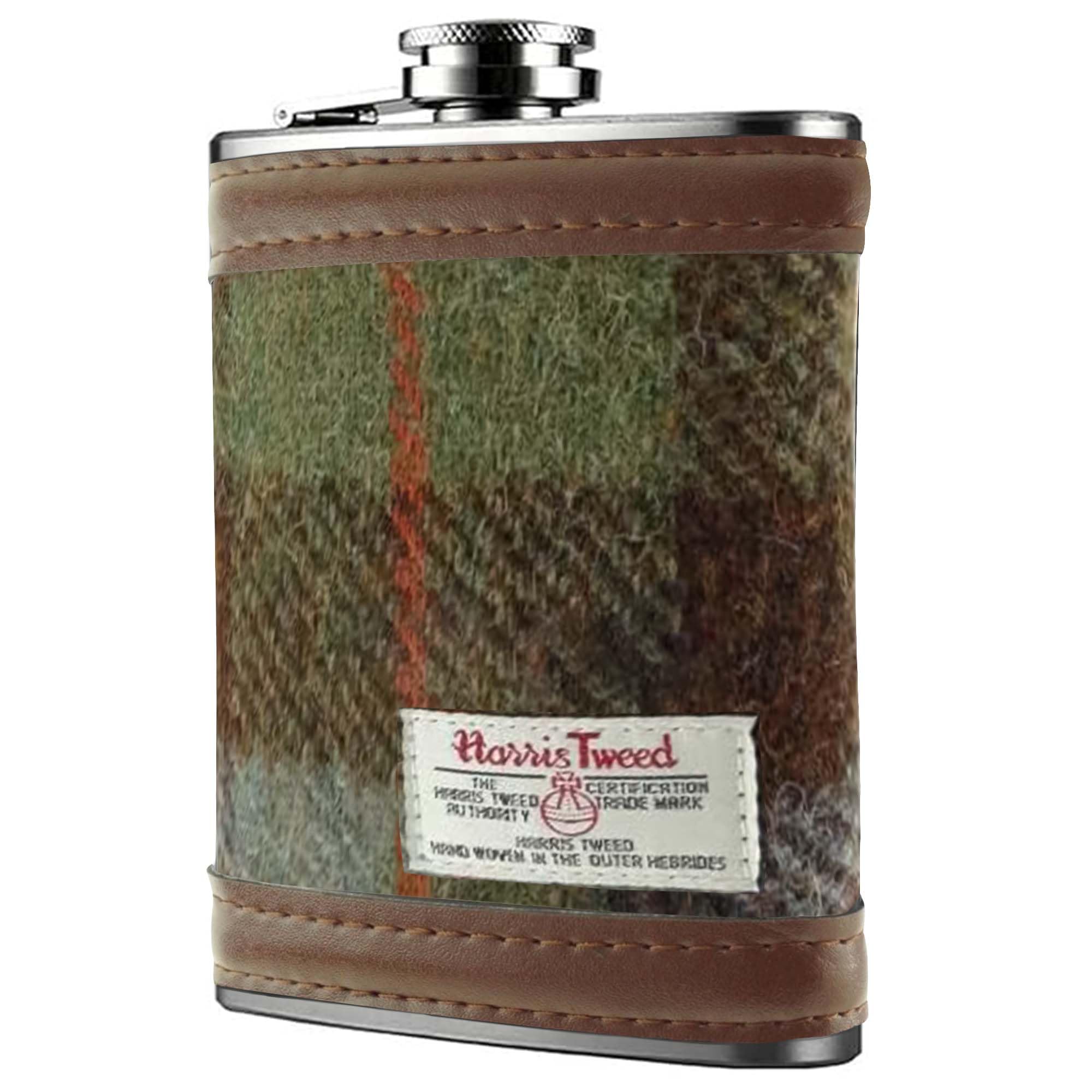 6oz Harris Tweed Hip Flask - Tartan Liquor flasks for Men - Gift Box ...