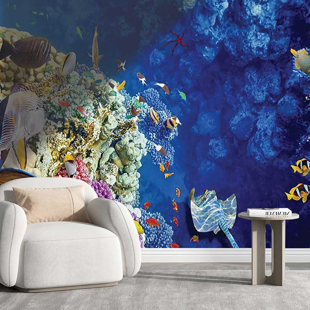 YANFENQI Sticky Wall Paper Ocean Decor Collection Headboard Decal Wall ...