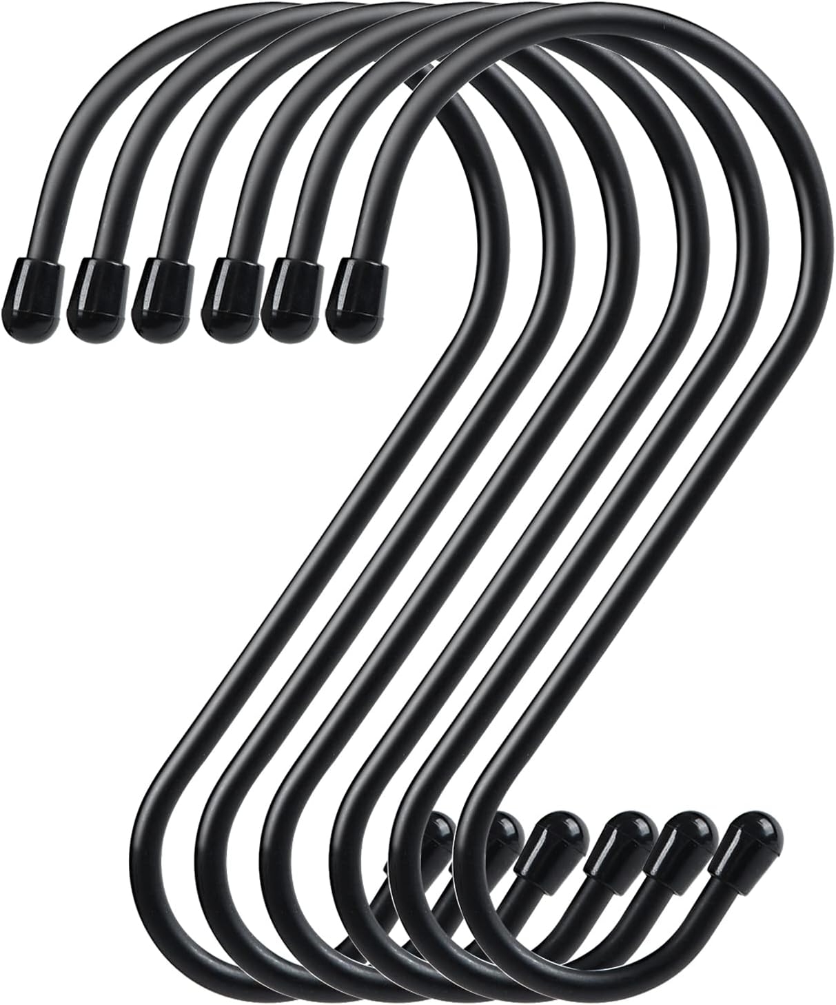 Lightique 12 Pack 6 Inch S Hook, Large S Hooks with Rubber Stopper ...
