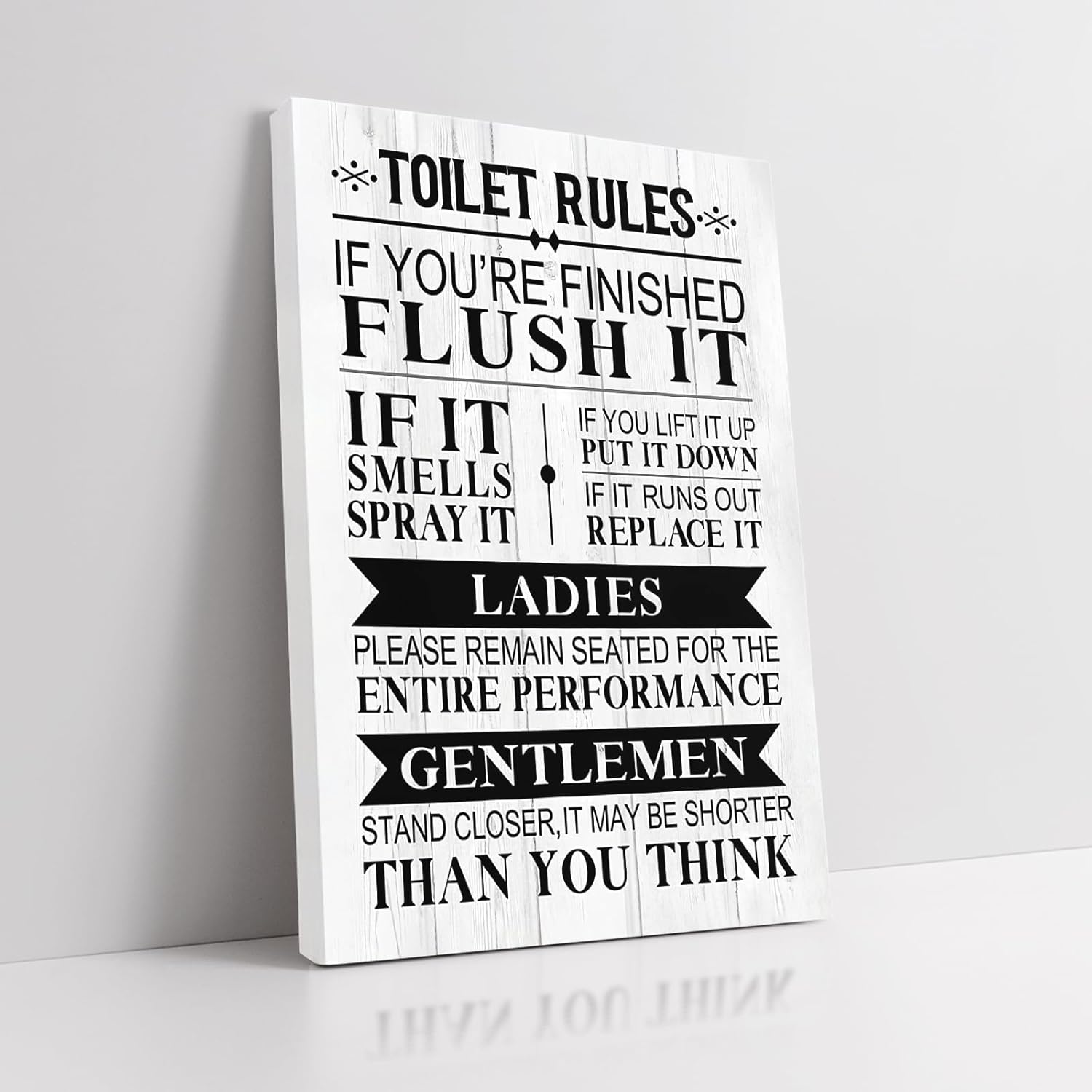 NIKICEE Impresiones artísticas en lienzo con citas de reglas de inodoro ...