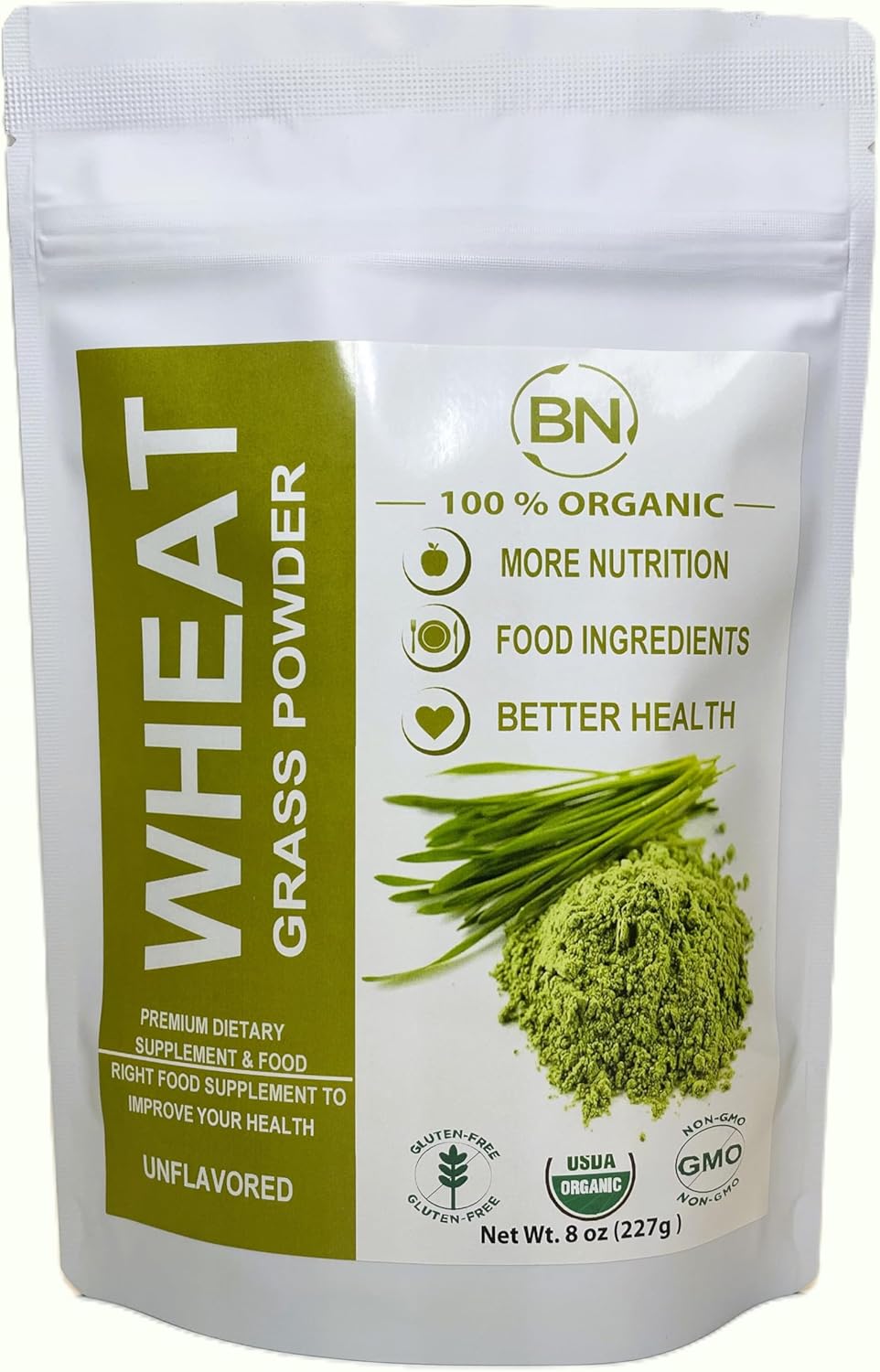 Amazon.com: BNLABS Wheat Grass Powder Certified Organic Powder, 32 ...