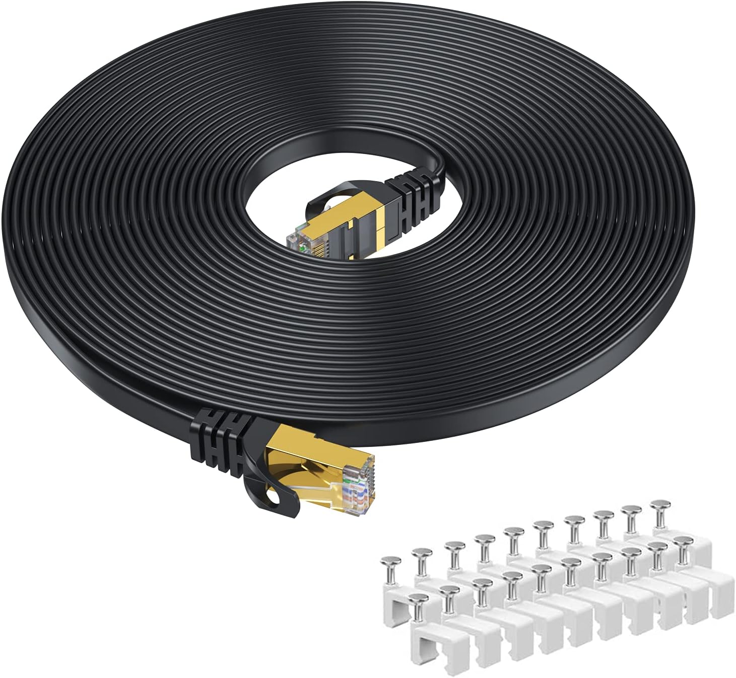 Amazon.co.jp: BUSOHE LANケーブル 6M Cat8フラットランケーブル高速 40Gbps 2000MHz RJ45 有線lanケーブル薄型イーサネットケーブル 金メッキ ...