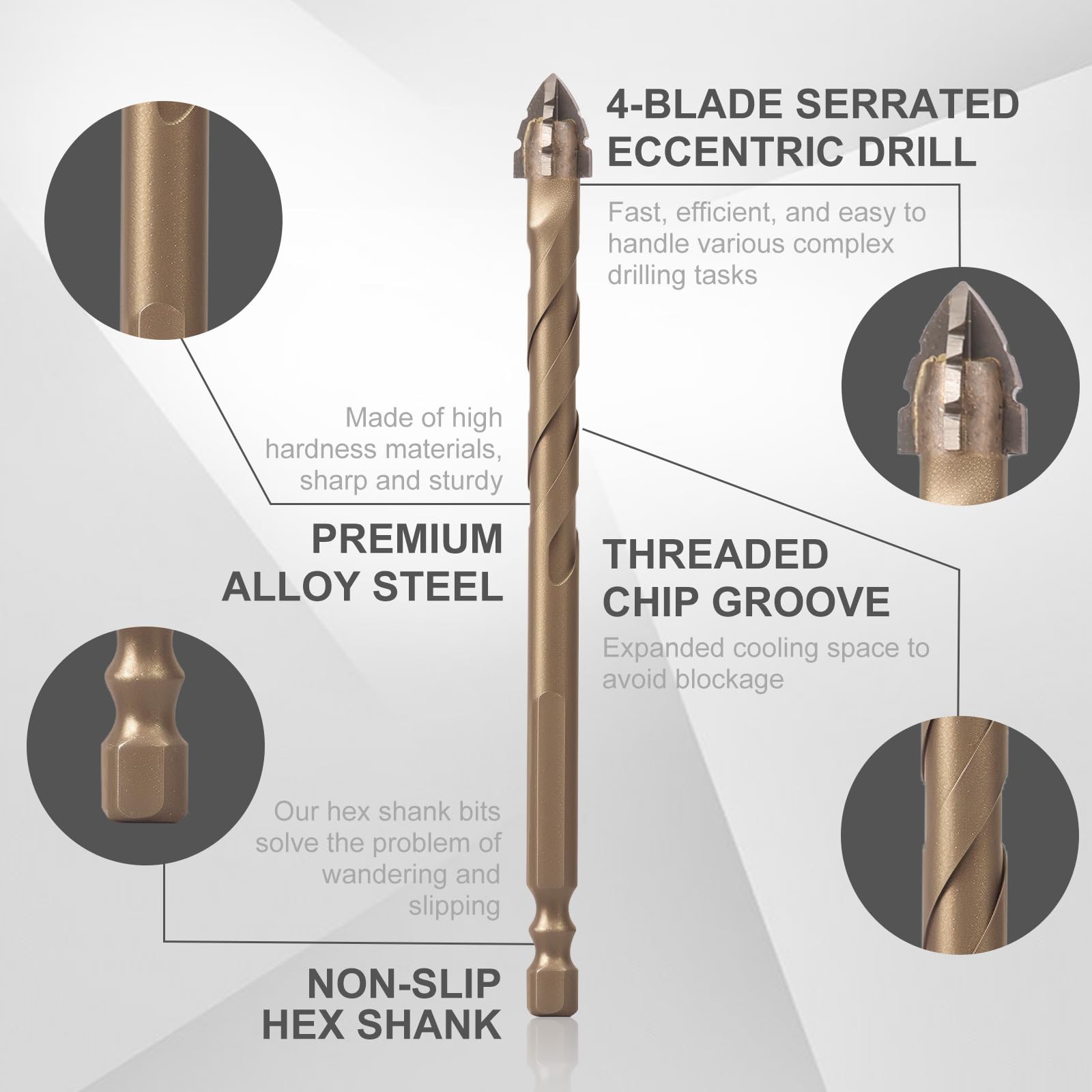 High Hardness Sawtooth Eccentric Drill Bit New Four-Blade Serrated ...
