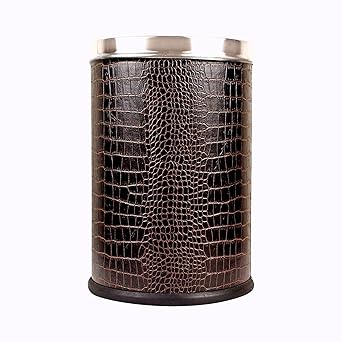 OPR Stainless Steel Leather Open Dustbin Without Lid| Trash Can, Steel ...