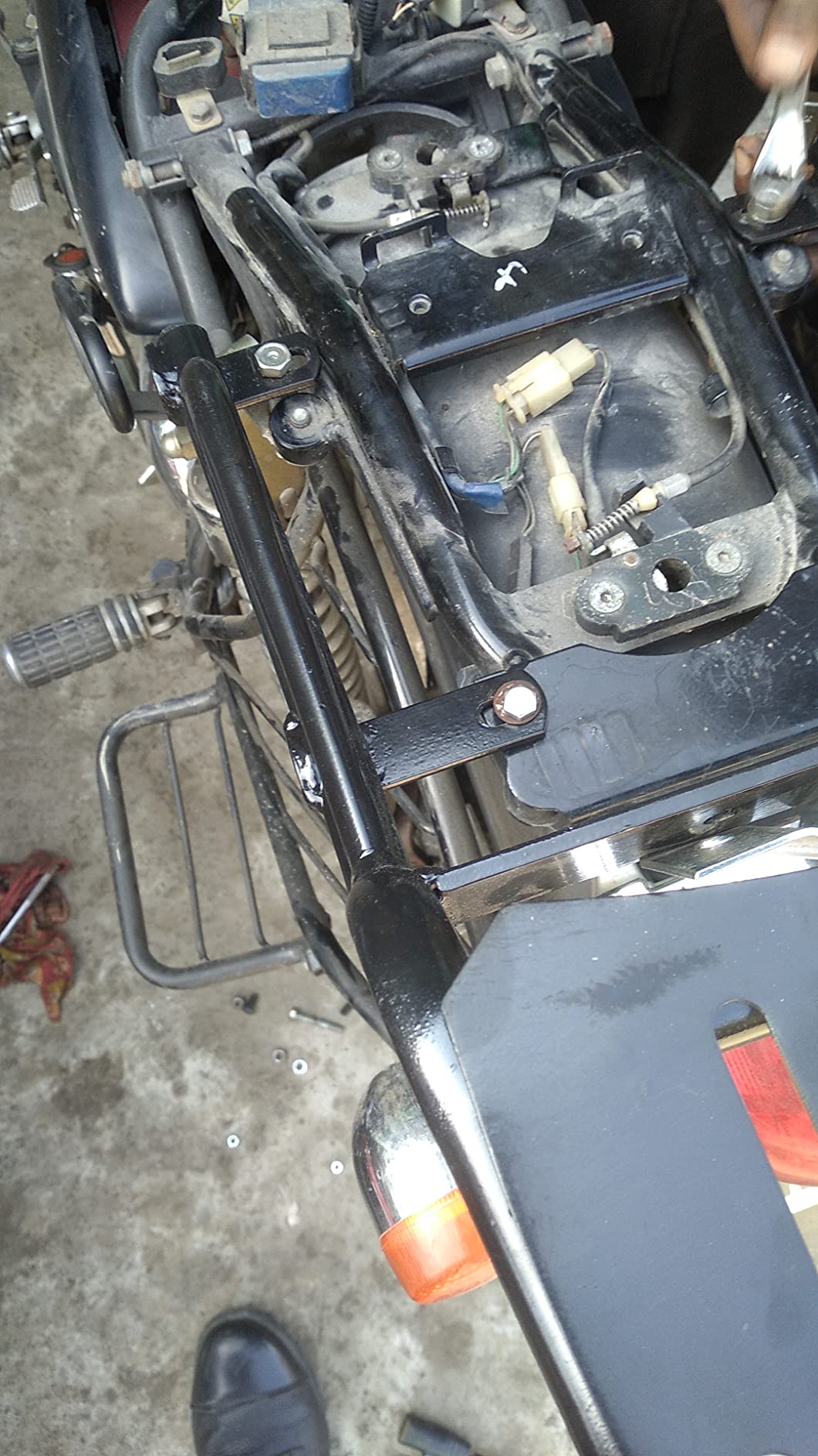 WheeToyKart Bike Harley Style Backrest Support Pillion Black Cushion ...