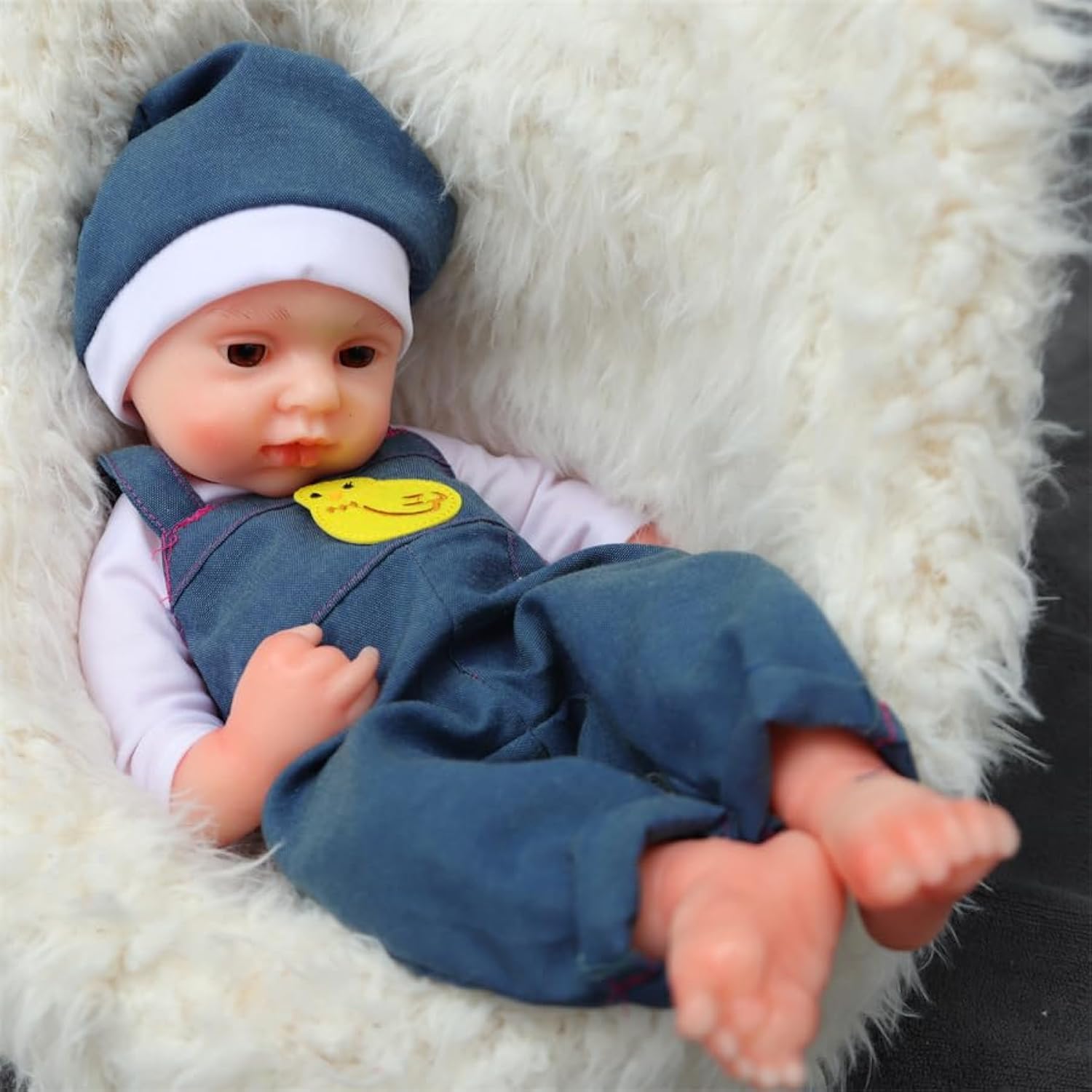SERENDOLL 16 inch Realistic Full Silicone Baby Doll,Lifelike Reborn ...