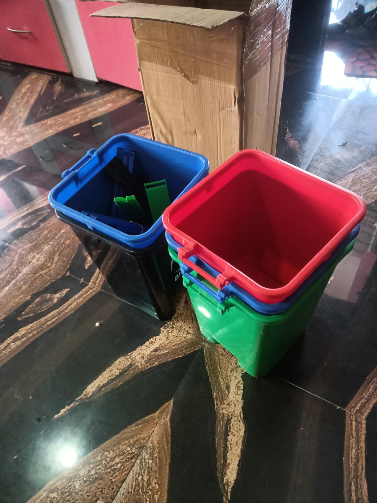Ssanvi Biomedical waste bins Plastic Pedal Dustbin for hospitals Set Of ...
