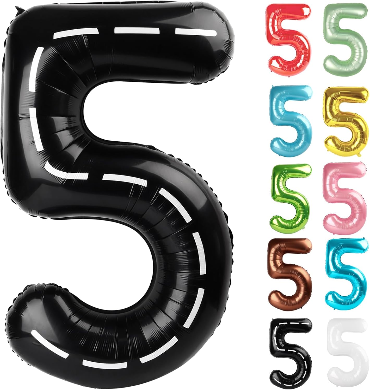 Amazon.com: Race Car Number 5 Balloon 40 Inch, 5 Balloon Number, 5th ...