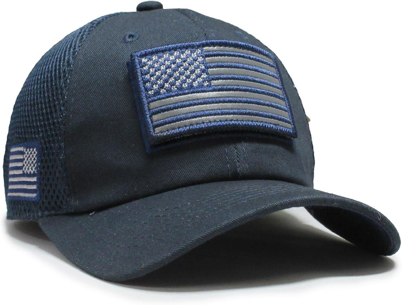 Military imagine USA Flag Navy Blue Color Hat Detachable Patch Micro ...