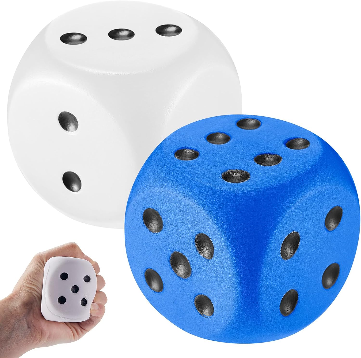 Amazon.com: Zomiboo 2 Pcs Large Foam Dice for Classroom Stress Balls ...