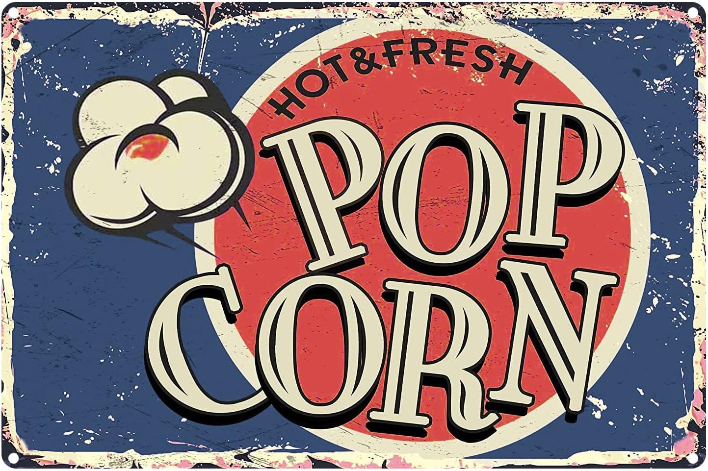 Amazon.com: HOT and Fresh POP Corn Vintage Metal Tin Sign Retro Sign ...