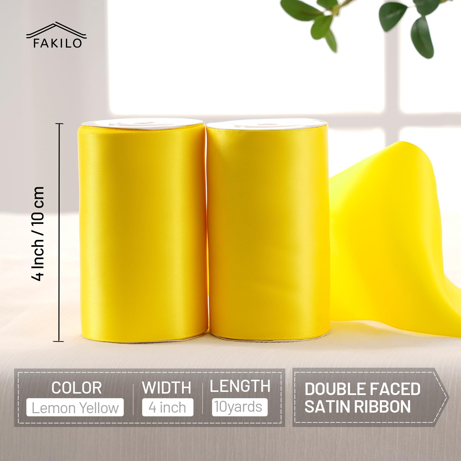 Snapklik.com : Yellow Satin Ribbon 4 Inch Wide Double Faced Satin ...