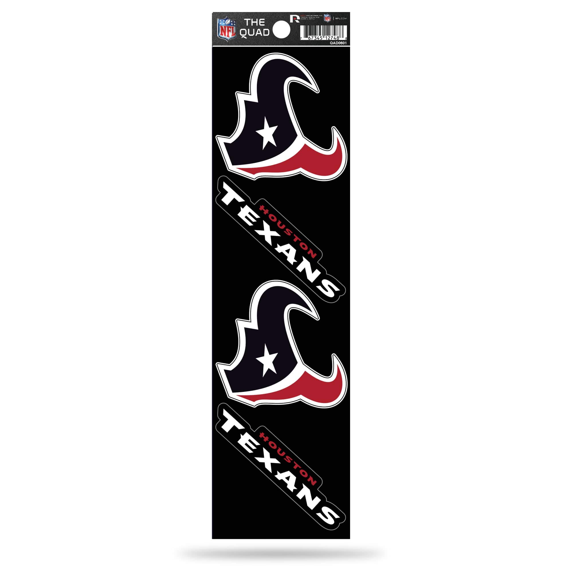 Snapklik.com : NFL Houston Texans Die Cut 4-Piece The Quad Sticker Sheet