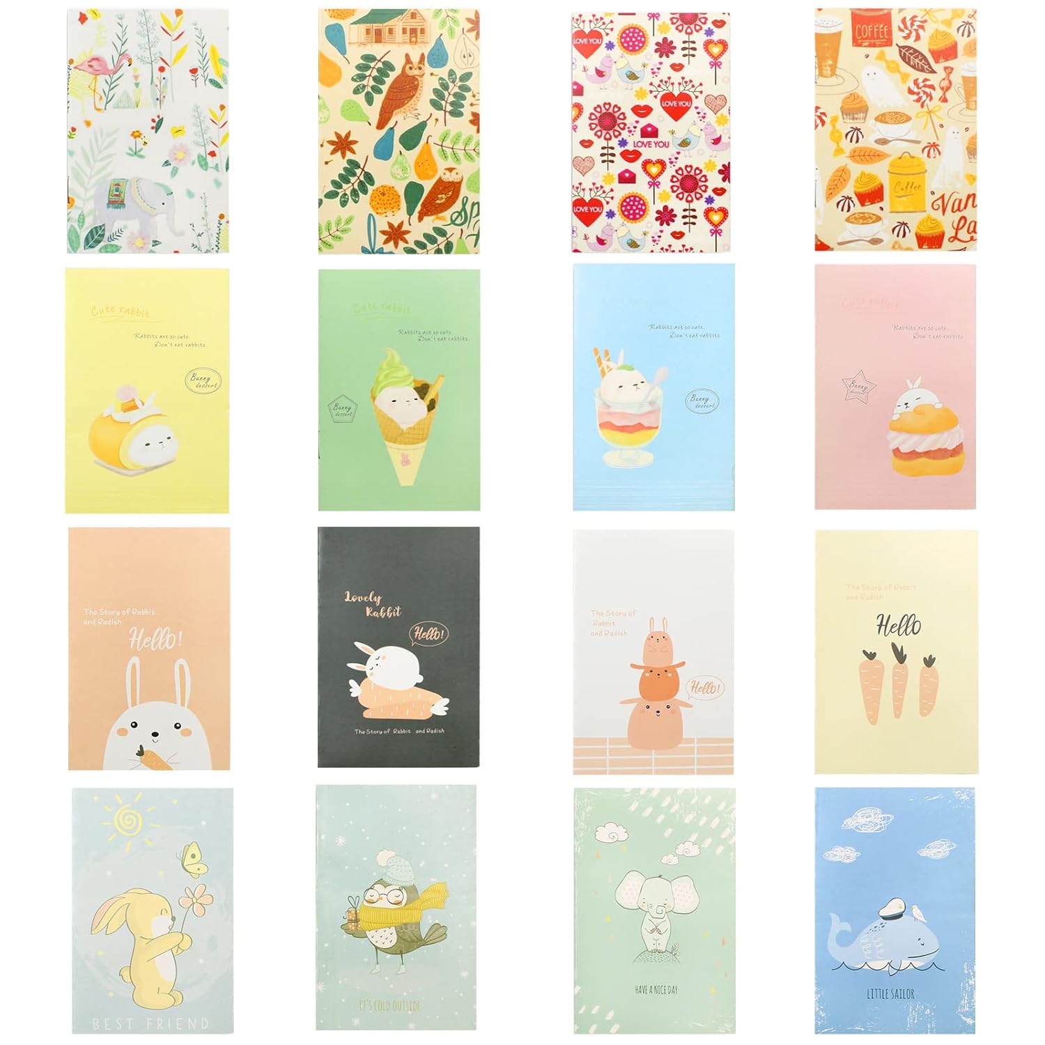 Honatrv 16 Pièces Mini Carnet de Notes de Poche, Mini Bloc Note Enfant ...