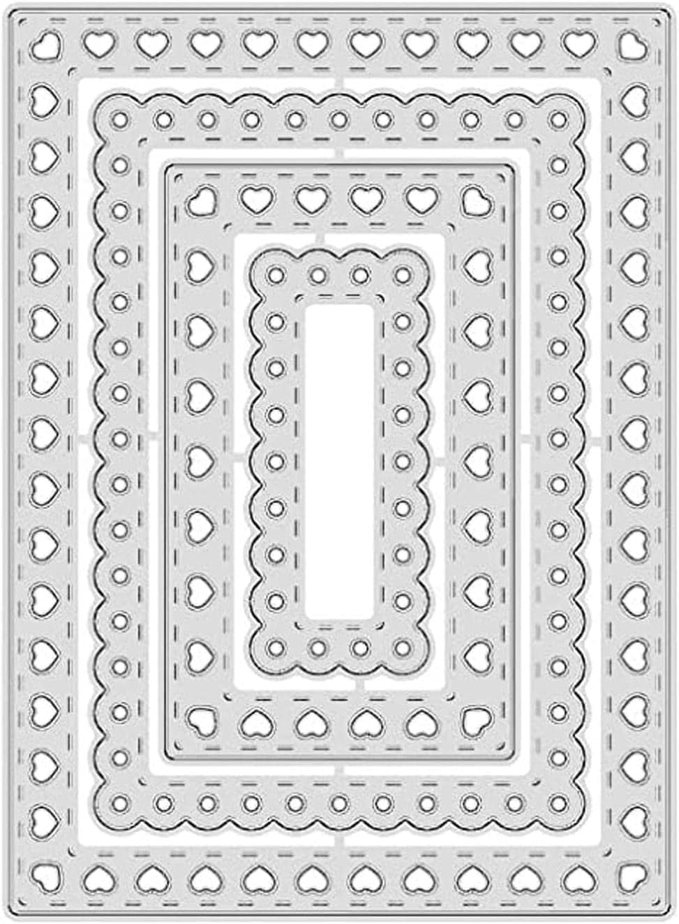Amazon.com: Silver Rectangle Die Cut Metal Nested Rectangle Frame ...