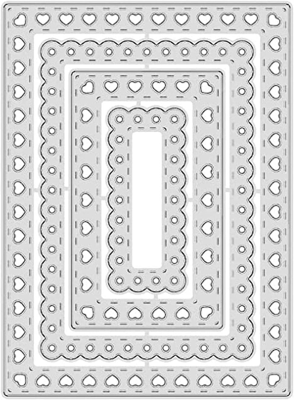 Amazon.com : Silver Rectangle Die Cut Metal Nested Rectangle Frame Cutting Dies Layered Stencils ...
