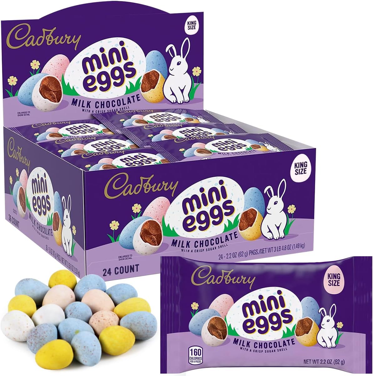 Amazon.com: Easter Candy Coated Mini Milk Chocolate Eggs 36 Ounces ...