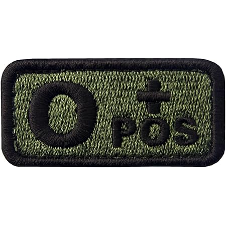 Tactical Type O Positive Blood Type Patch Embroidered Morale Applique ...