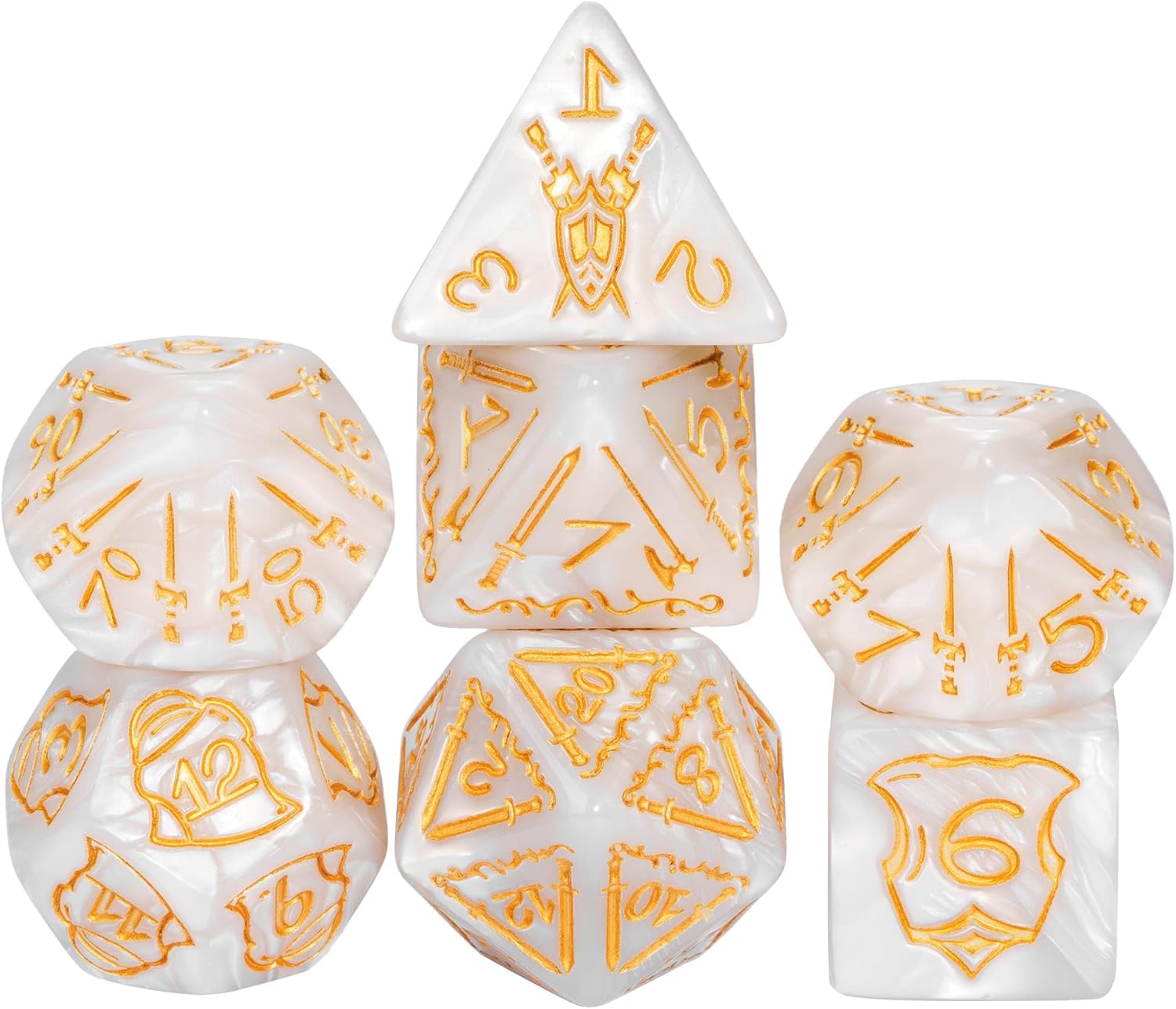 Amazon.com: Poludie 25mm Giant Polyhedral Dice Set, Sword and Shield ...