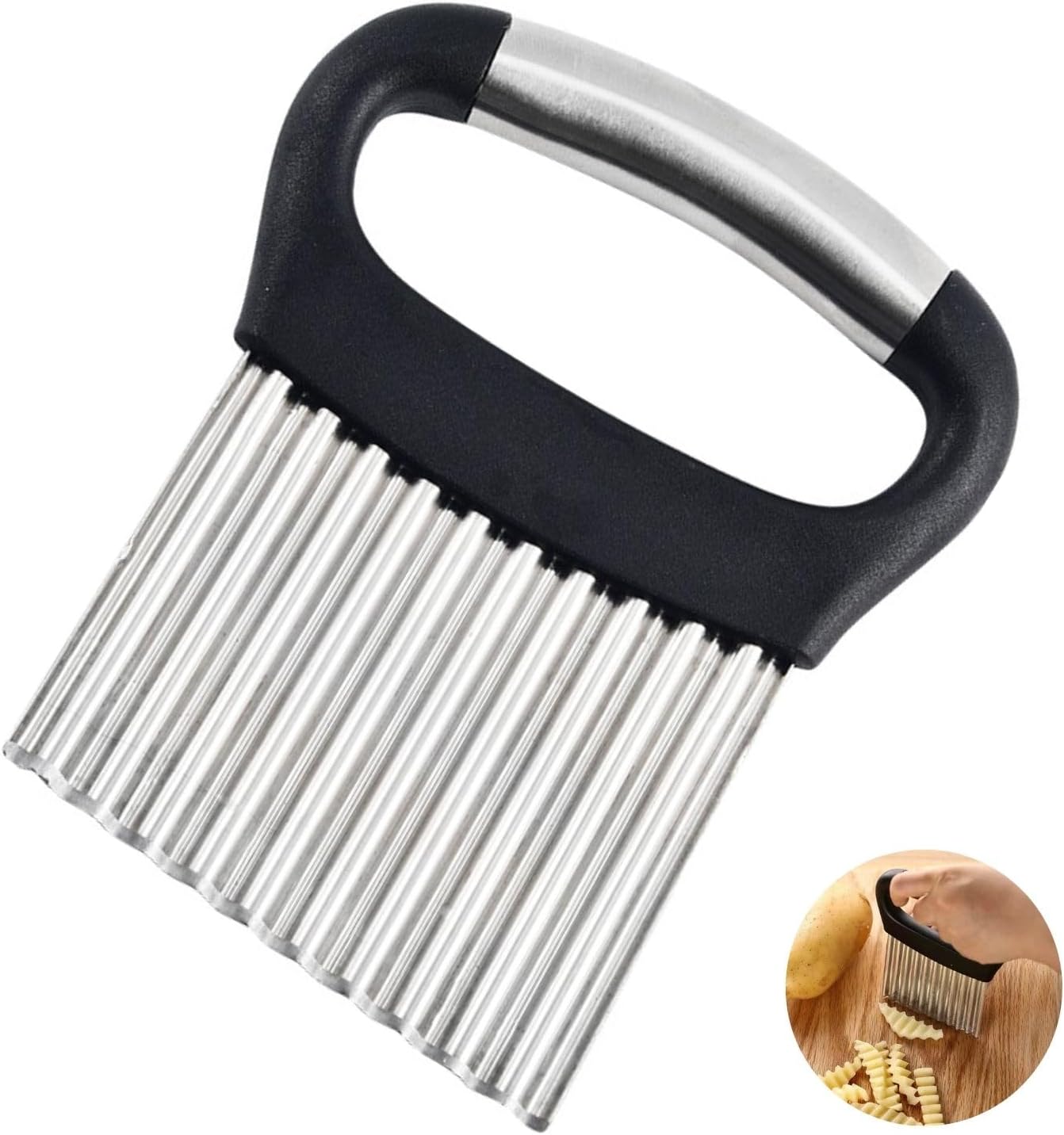 Amazon.com: Zemcxney Crinkle Cutter for Veggies, Stainless Steel French ...