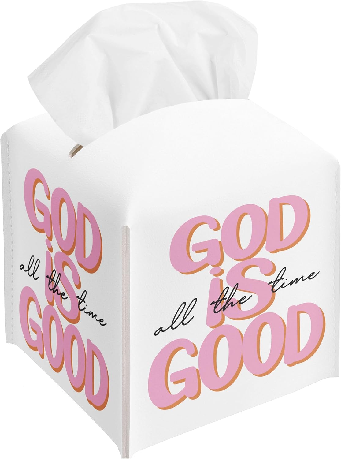 Amazon.com: Pink Christian Tissue Box Cover, God is Good All The Time ...